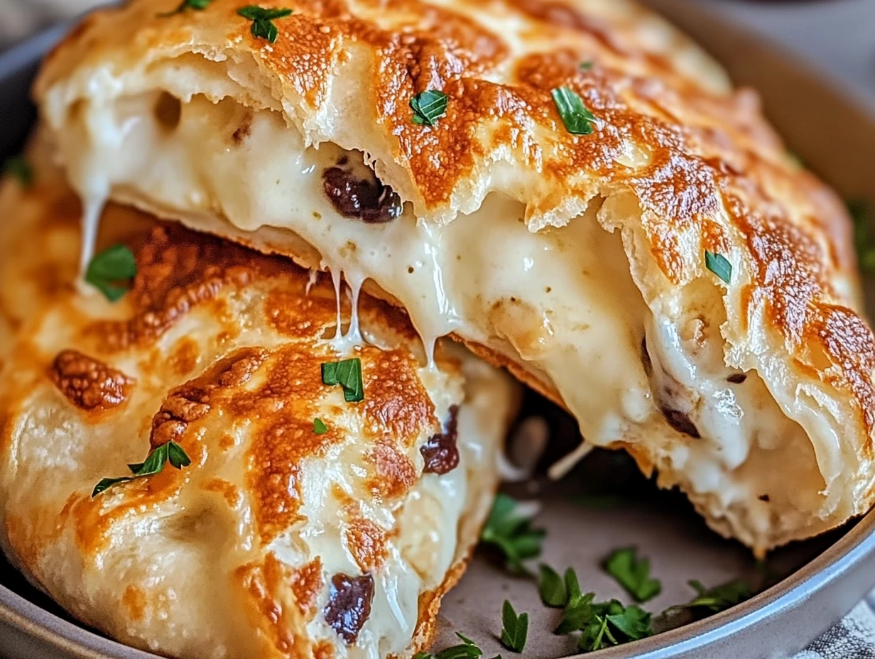 CHICKEN ALFREDO AIR FRYER CALZONES - Tastegrove